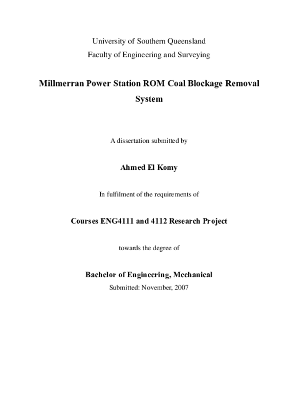 (PDF) Millmerran Power Station ROM coal blockage removal system