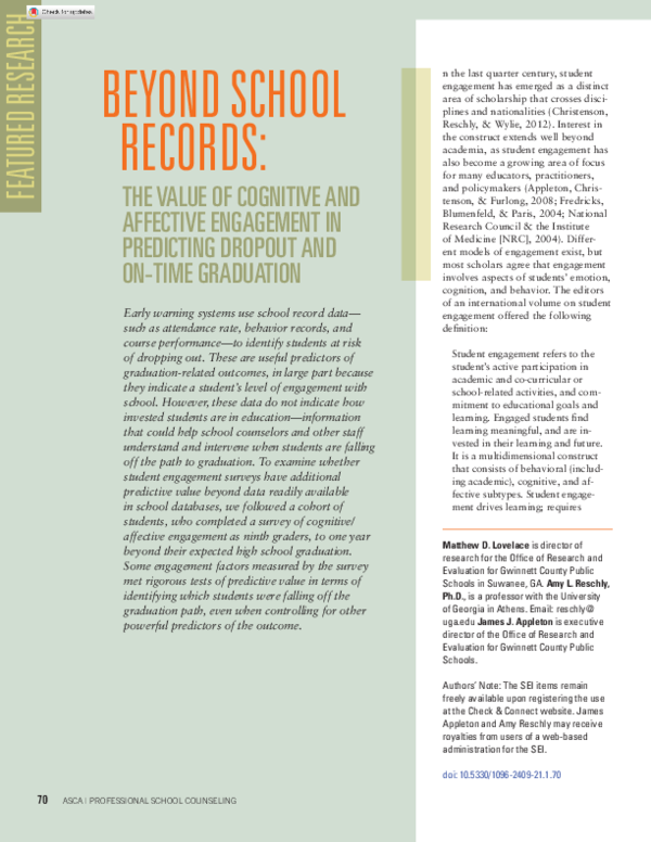 (PDF) Beyond School Records: The Value of Cognitive and Affective ...
