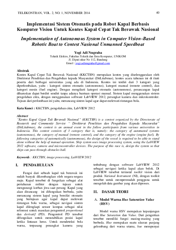 (PDF) Implementasi Sistem Otomatis pada Robot Kapal Berbasis Komputer ...