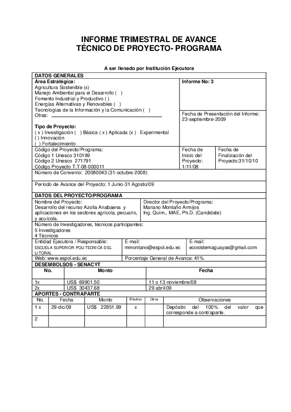 (PDF) Informe trimestral de avance jun-ago-09