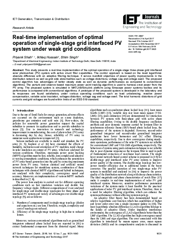 (PDF) Real‐time implementation of optimal operation of single‐stage ...
