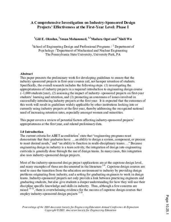 (PDF) A Comprehensive Investigation On Industry Sponsored Design ...