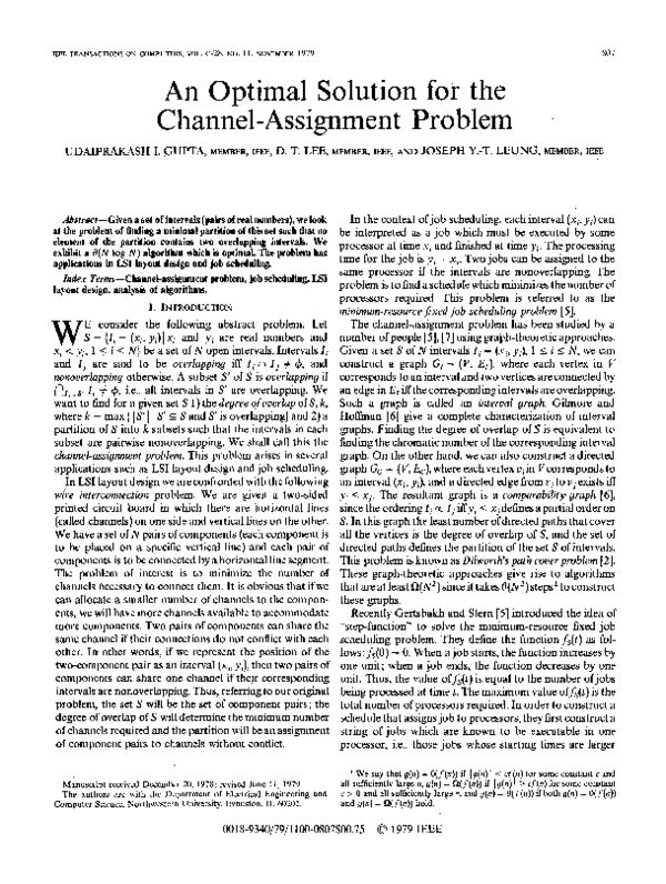 (PDF) An Optimal Solution for the Channel-Assignment Problem