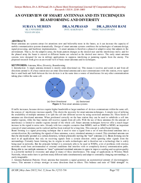 (PDF) An Overview of Smart Antennas and Its Techinques Beamforming and ...