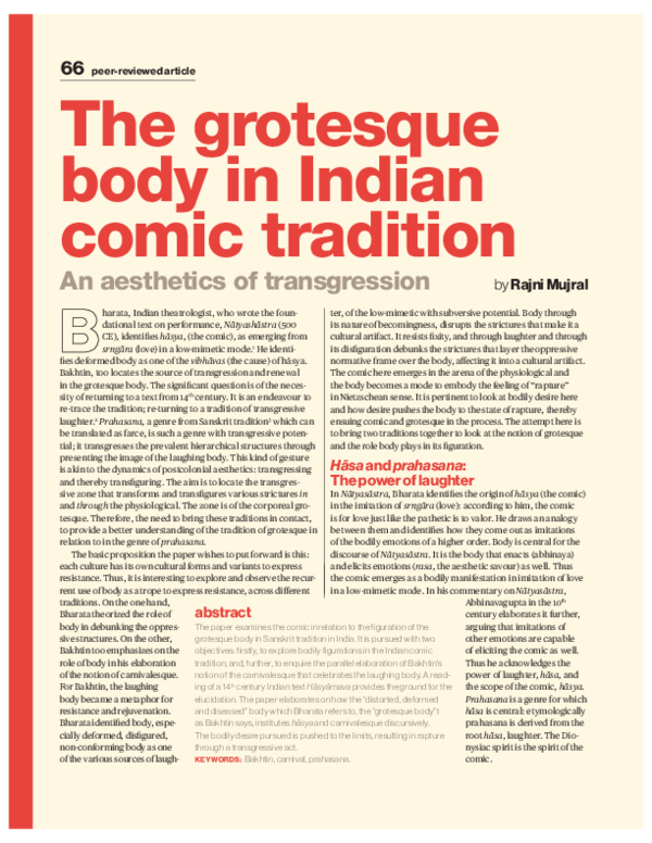 (PDF) The grotesque body in Indian comic tradition