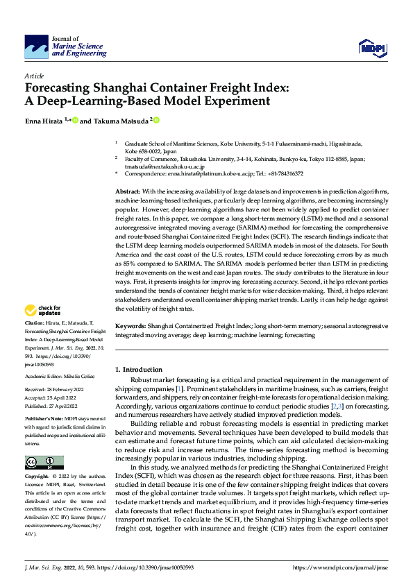 (PDF) Forecasting Shanghai Container Freight Index: A Deep-Learning-Based Model Experiment