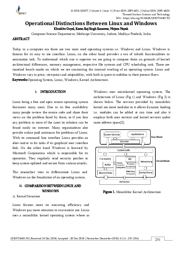 (PDF) Operational Distinctions Between Linux and Windows
