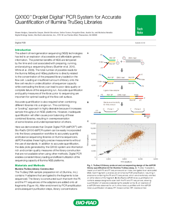 (PDF) QX 100 TM Droplet Digital TM PCR System for Accurate ...
