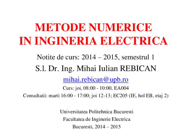 (PDF) Metode numerice in ingineria electrica | Daniel Ioan - Academia.edu