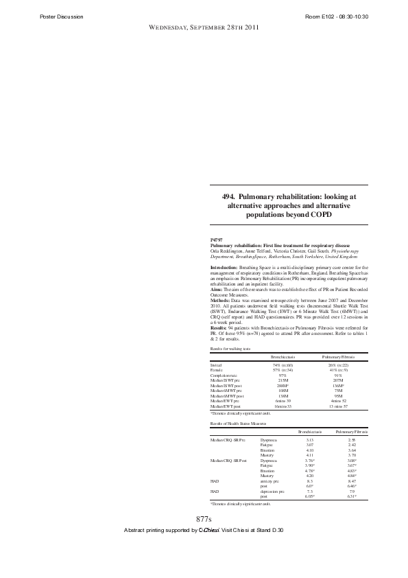(PDF) Pulmonary rehabilitation : looking at alternative approaches and ...