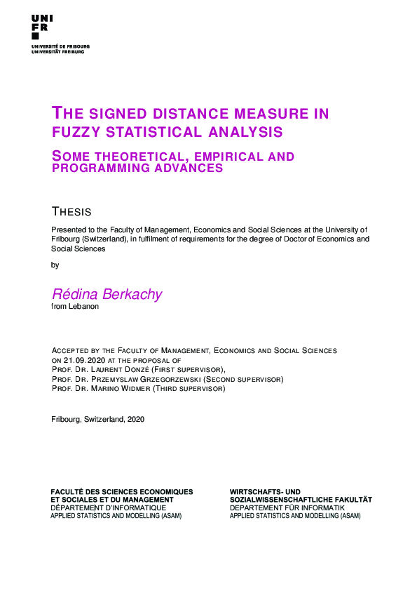 Pdf The Signed Distance Measure In Fuzzy Statistical Analysis