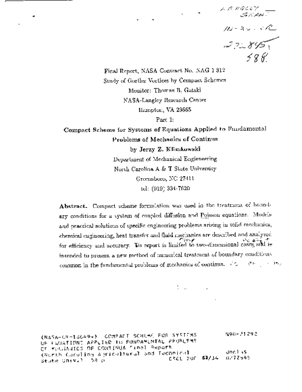 (PDF) Compact scheme for systems of equations applied to fundamental ...