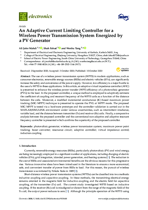(PDF) An Adaptive Current Limiting Controller for a Wireless Power ...