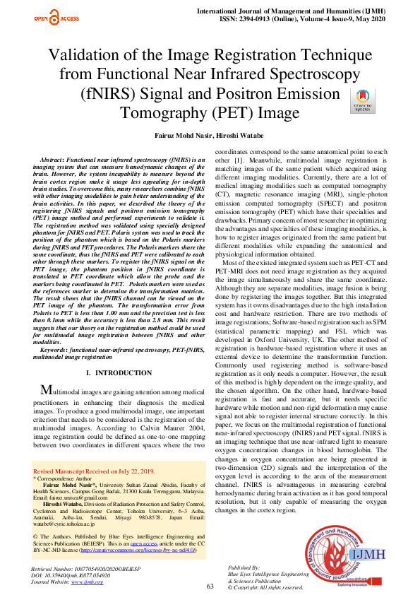 (PDF) fNIRS and PET Image Registration Validation