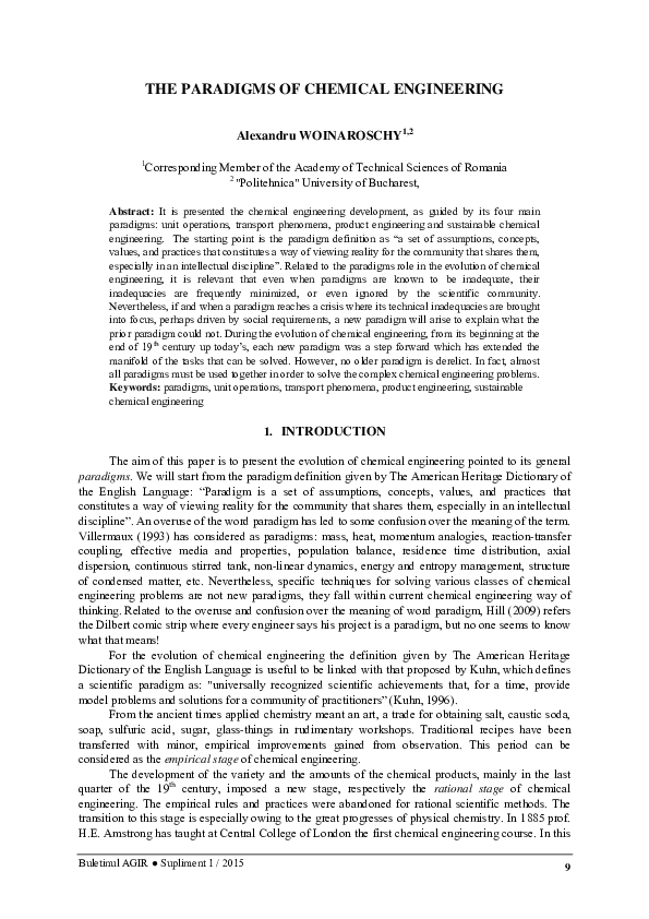 (PDF) The Paradigms of Chemical Engineering