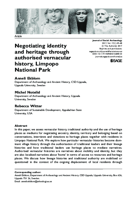 (PDF) Negotiating identity and heritage through authorised vernacular ...