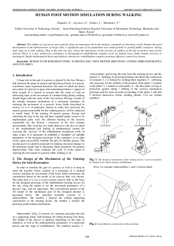 (PDF) Human Foot Motion Simulation During Walking