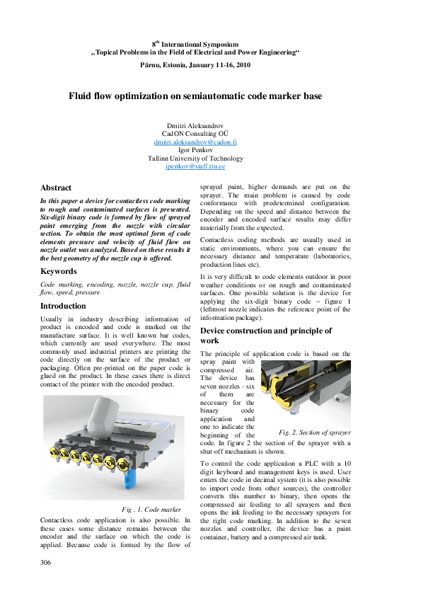 (PDF) Fluid Flow Optimization on Semiautomatic Code Marker Base