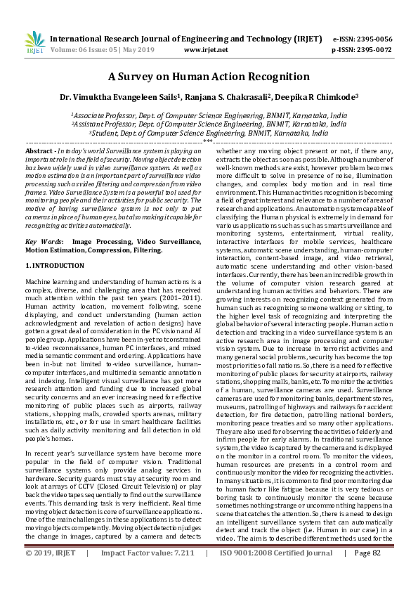(PDF) A Survey on Human Action Recognition