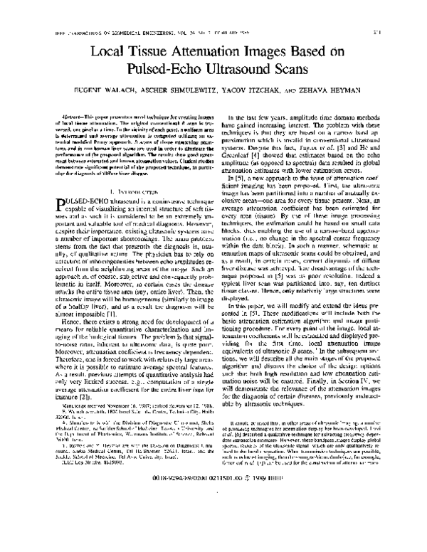 (PDF) Local tissue attenuation images based on pulsed-echo ultrasound ...