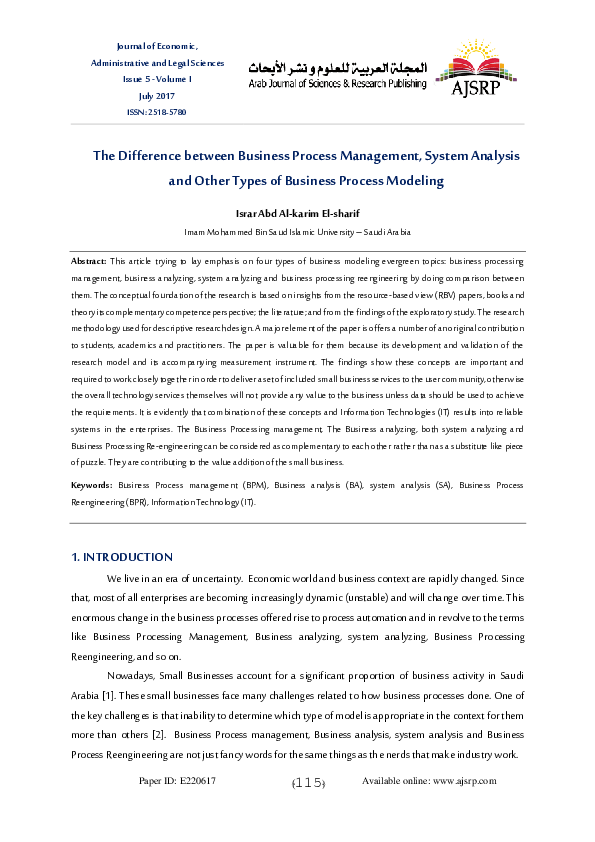 (PDF) The Difference between Business Process Management, System ...
