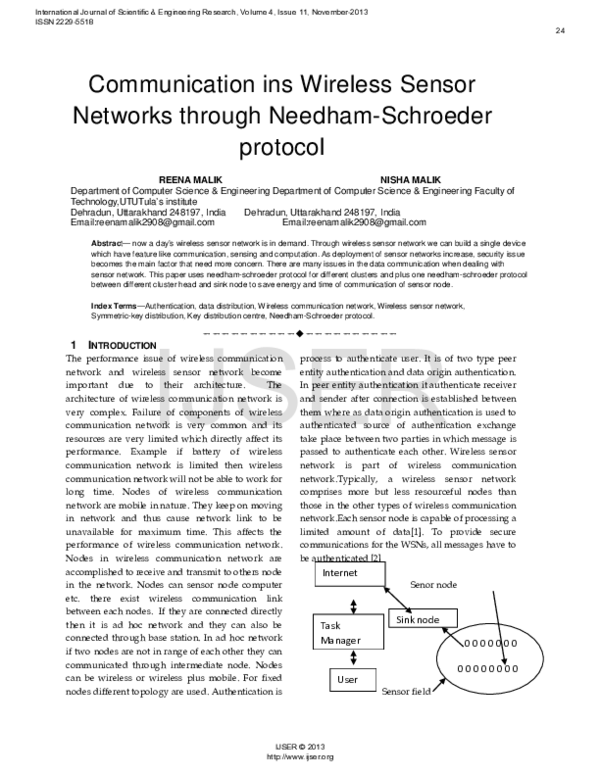 (PDF) Communication ins Wireless Sensor Networks through Needham ...