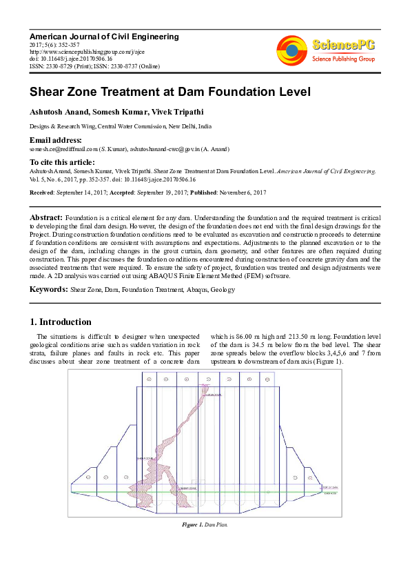 (PDF) Shear Zone Treatment at Dam Foundation Level