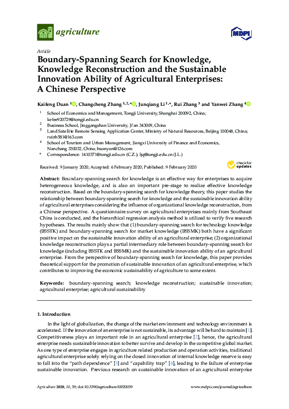 (PDF) Boundary-Spanning Search for Knowledge, Knowledge Reconstruction and the Sustainable ...