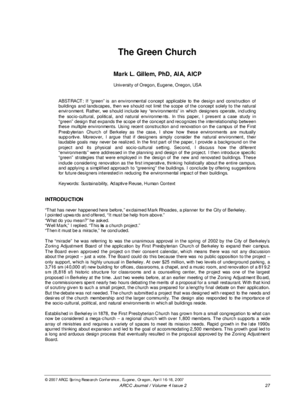 (PDF) The Green Church
