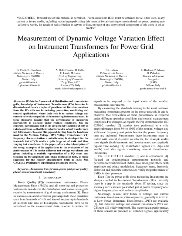 (PDF) Measurement of Dynamic Voltage Variation Effect on Instrument ...
