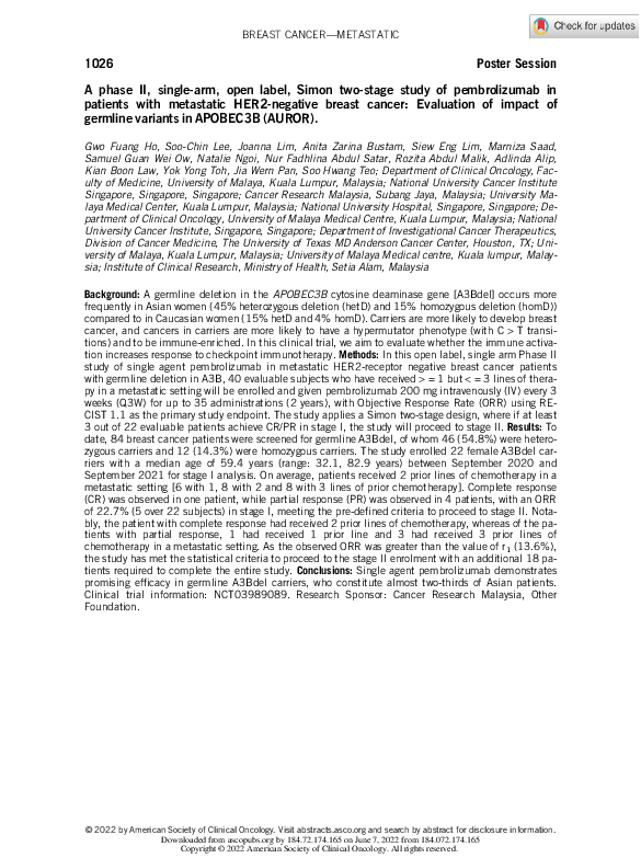 (PDF) A phase II, single-arm, open label, Simon two-stage study of ...