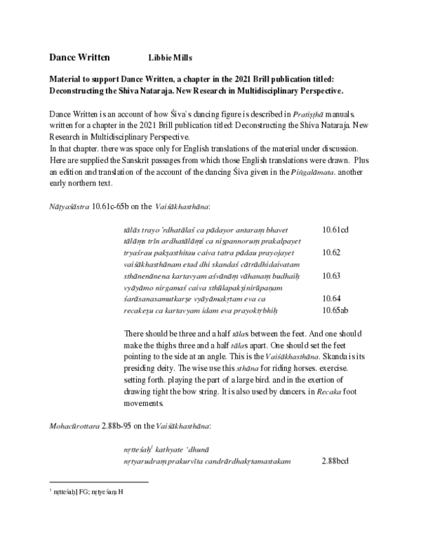 (PDF) Dance Written, supporting documents