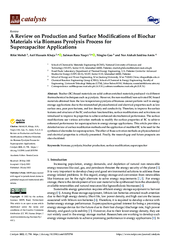 (PDF) A Review on Production and Surface Modifications of Biochar ...