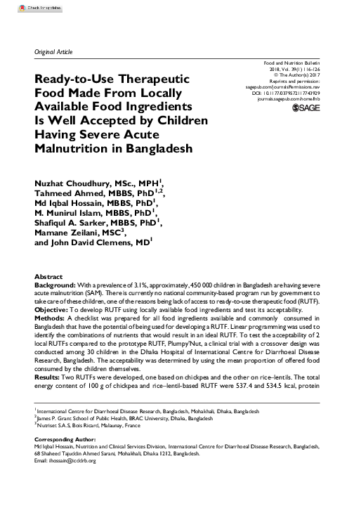 (PDF) Ready-to-Use Therapeutic Food Made From Locally Available Food ...