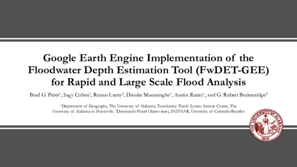 (PDF) Google Earth Engine Implementation of the Floodwater Depth Estimation Tool (FwDET-GEE) for ...