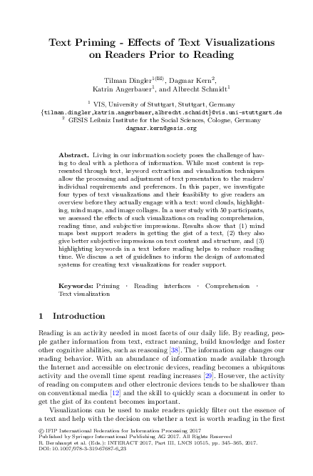 (PDF) Text Priming - Effects of Text Visualizations on Readers Prior to ...
