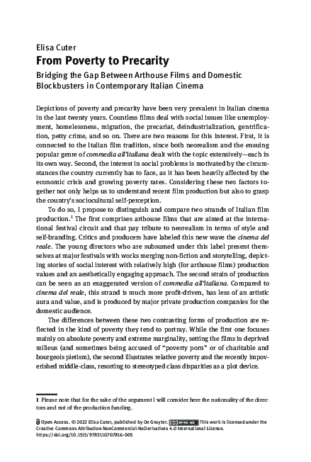 (PDF) From Poverty to Precarity | Elisa Cuter - Academia.edu