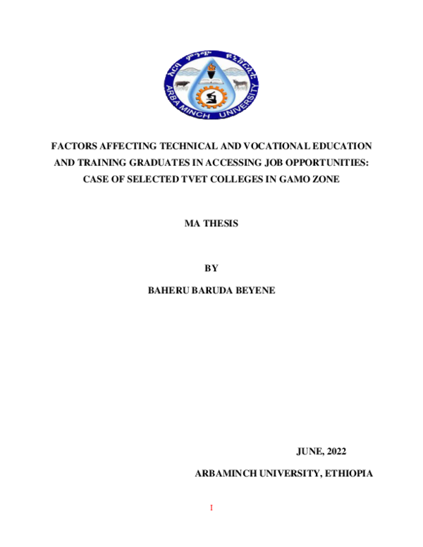 (PDF) FACTORS AFFECTING TECHNICAL AND VOCATIONAL EDUCATION AND TRAINING ...