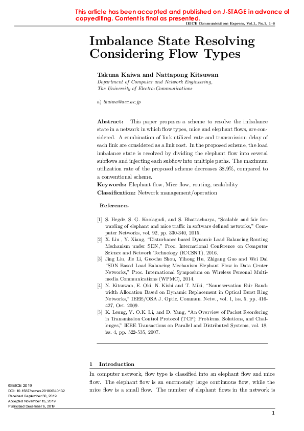 (PDF) Imbalance State Resolving Considering Flow Types