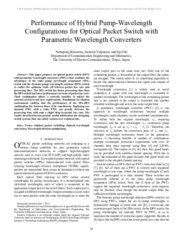 (PDF) Performance of Hybrid Pump-Wavelength Configurations for Optical ...