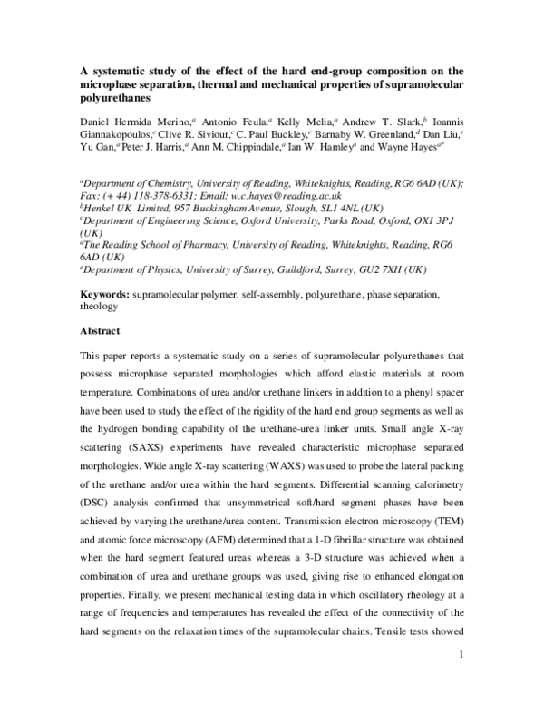 (PDF) A systematic study of the effect of the hard end-group ...
