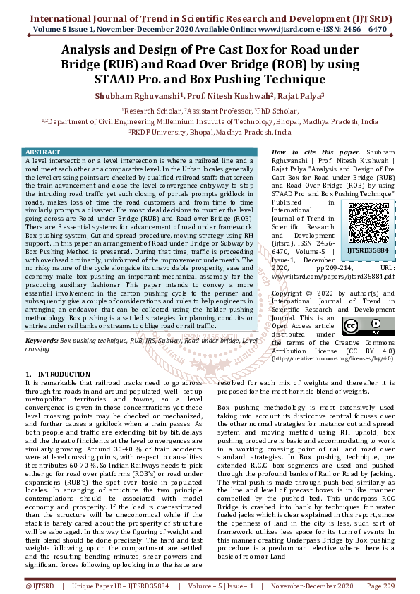 (PDF) Analysis and Design Bridge (RUB) and Road Over Bridge (ROB)