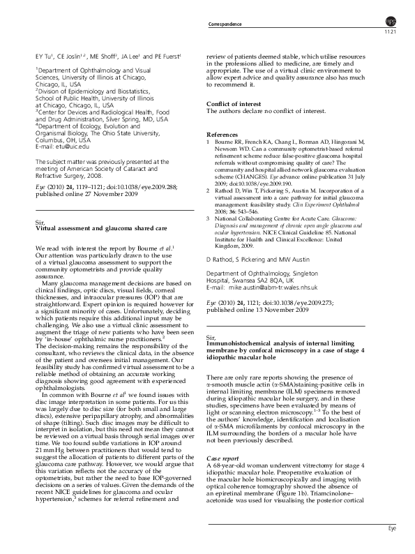 Pdf Virtual Assessment And Glaucoma Shared Care