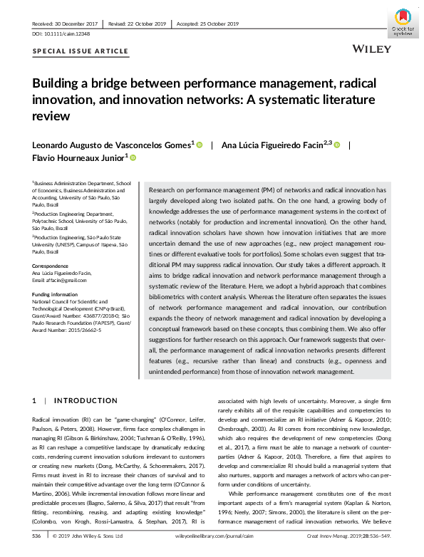 (PDF) Building a bridge between performance management, radical ...
