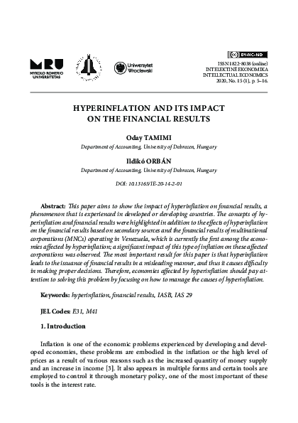 (PDF) Hyperinflation and its Impact on the Financial Results - IAS 29