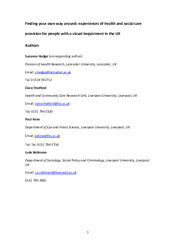 (PDF) Finding your own way around: Experiences of health and social ...