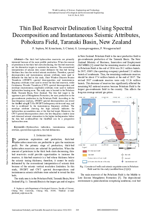 Pdf Thin Bed Reservoir Delineation Using Spectral Decomposition And Instantaneous Seismic