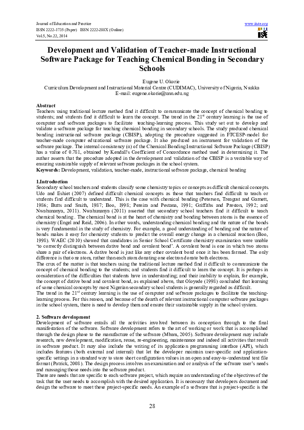 Pdf Development And Validation Of Teacher Made Instructional Software