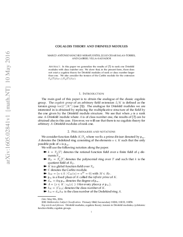 Cogalois Theory and Drinfeld Modules