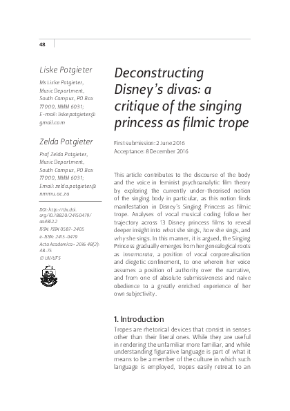 (PDF) Deconstructing Disney's divas: a critique of the singing princess ...